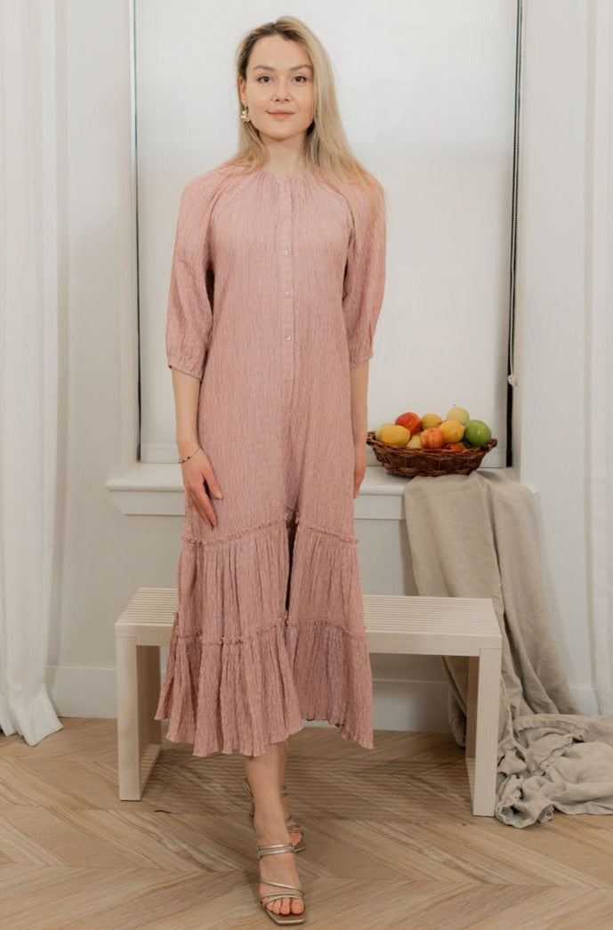 Maxi layered scrunched dress